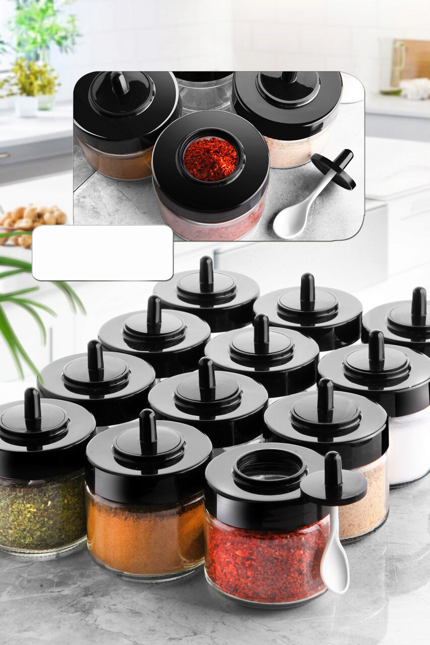 Set recipiente pentru condimente, Fremont, 964FRM1705, Sticla ...