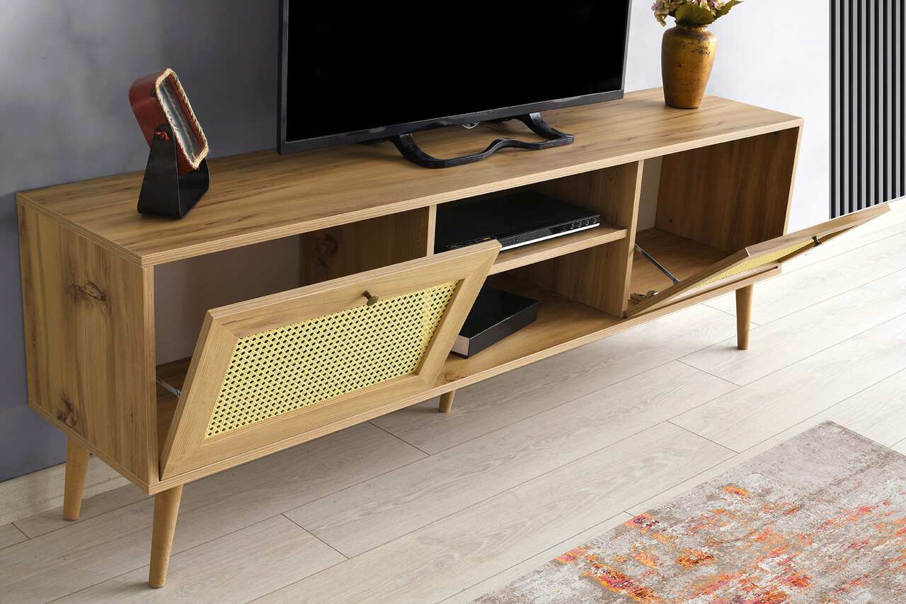 Comoda TV, Kalune Design, Letoon 180, 180x60x40 cm, Stejar - mezoni.ro