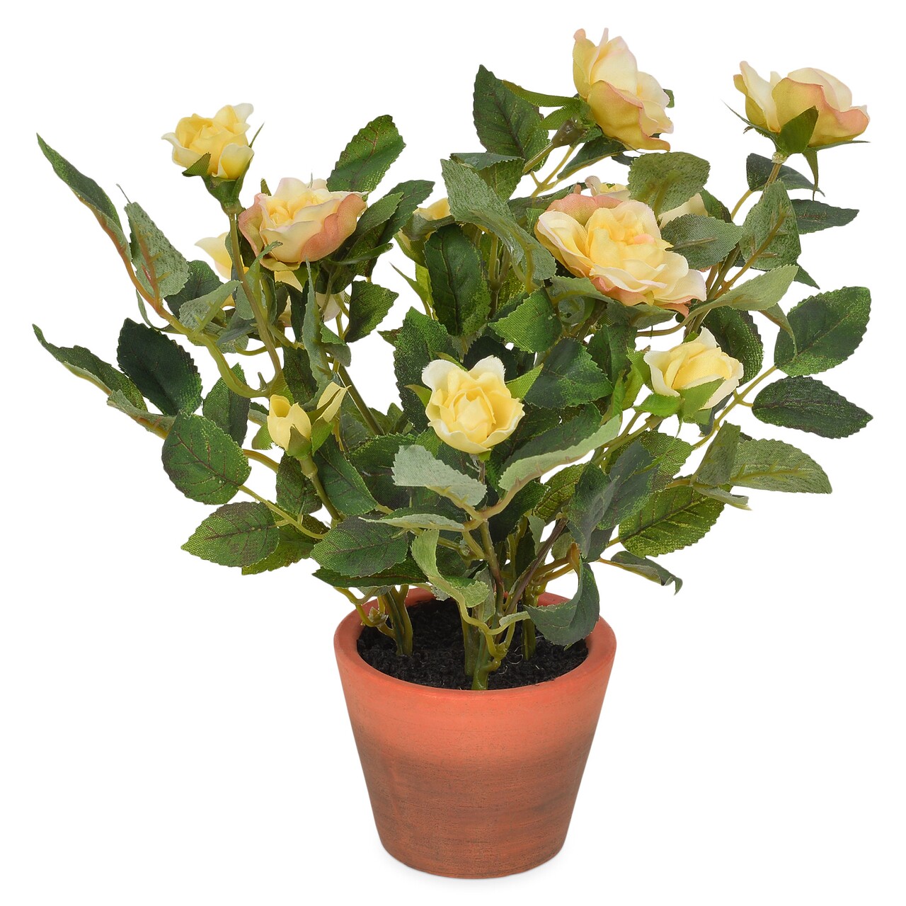 Floare artificiala in ghiveci, Rose, 23 cm, plastic/poliester ...