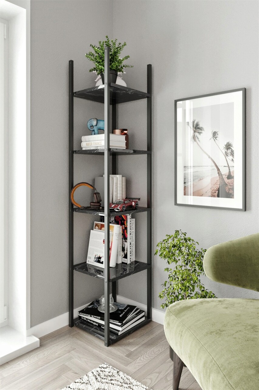 Raft pentru colt, Gauge Concept, Corner, 64 x 32 x 160 cm, mdf/pvc ...