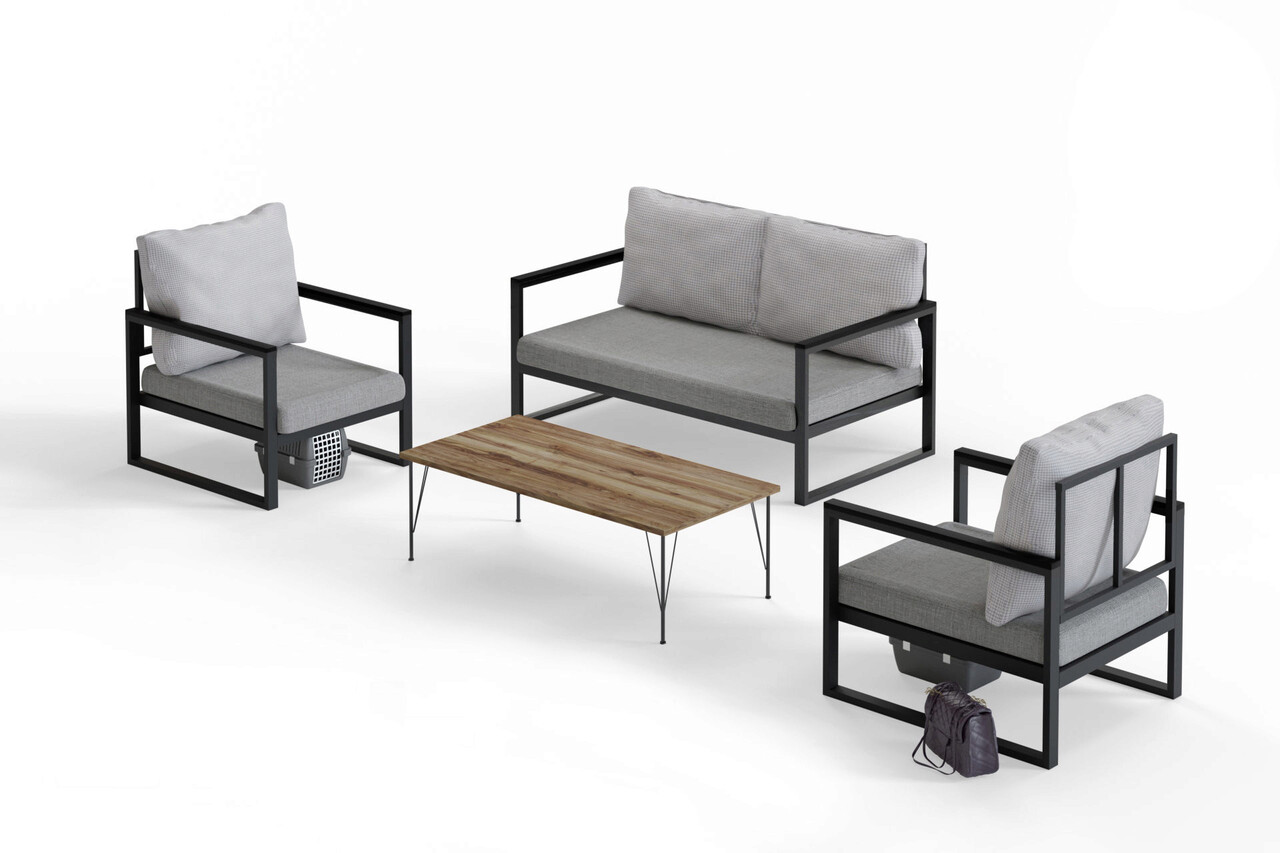 Set mobilier de gradina, Dragon, MTLKNP002, Antracit / Gri - Mezoni