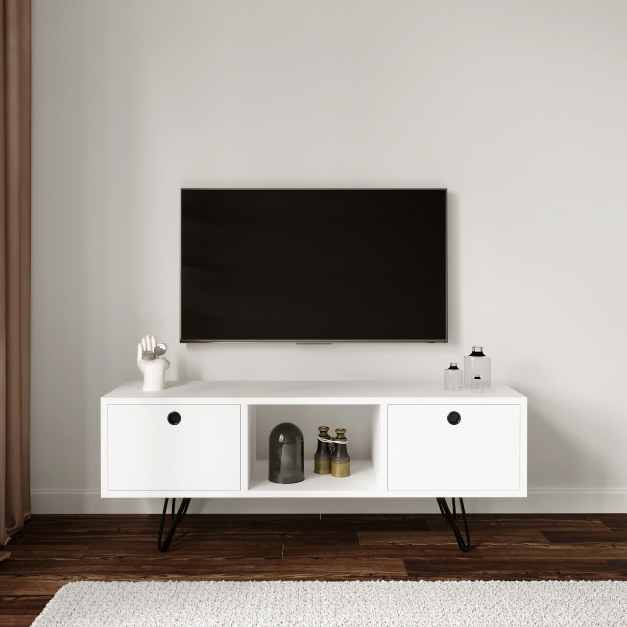 Comoda TV, Lacivert, Yaren, 120x50x35 cm, Alb - Mezoni