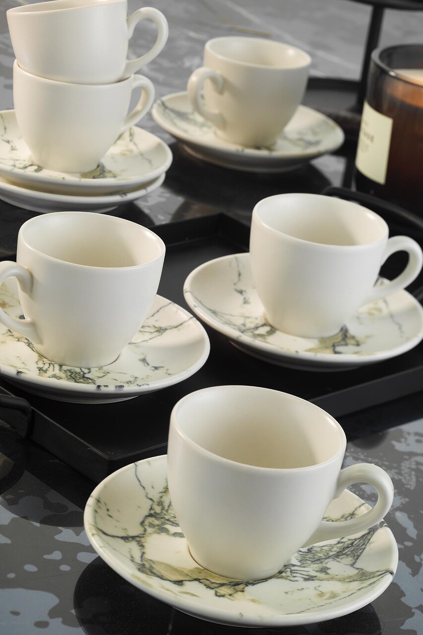 Set de cafea Kutahya Porselen, NNLM12KT893313, 12 piese, portelan ...