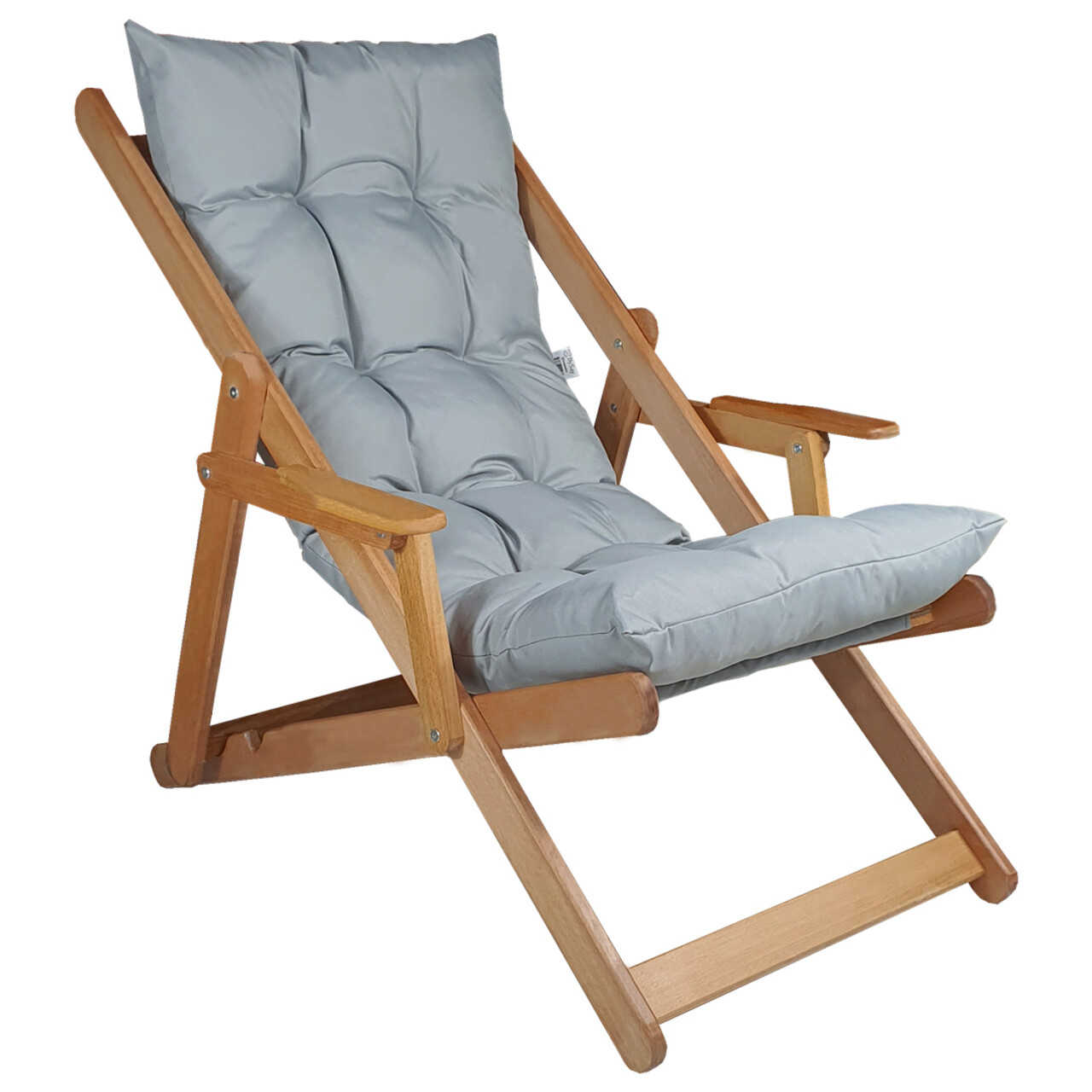 Sezlong, My Interior, Naturel, 90 x 71 x 80 cm, lemn de carpen, crem ...