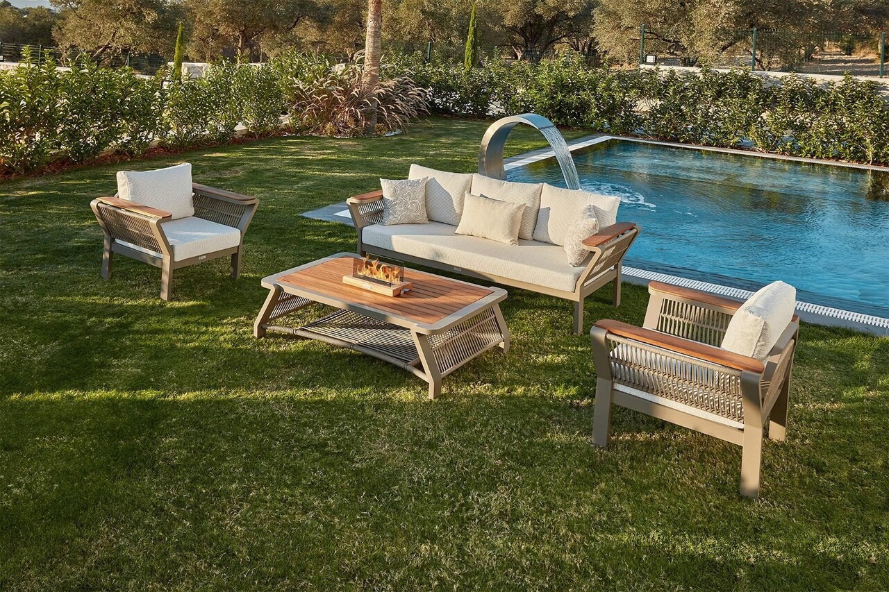Set mobilier de gradina, Clara, Vicenza, Cappuccino - Mezoni