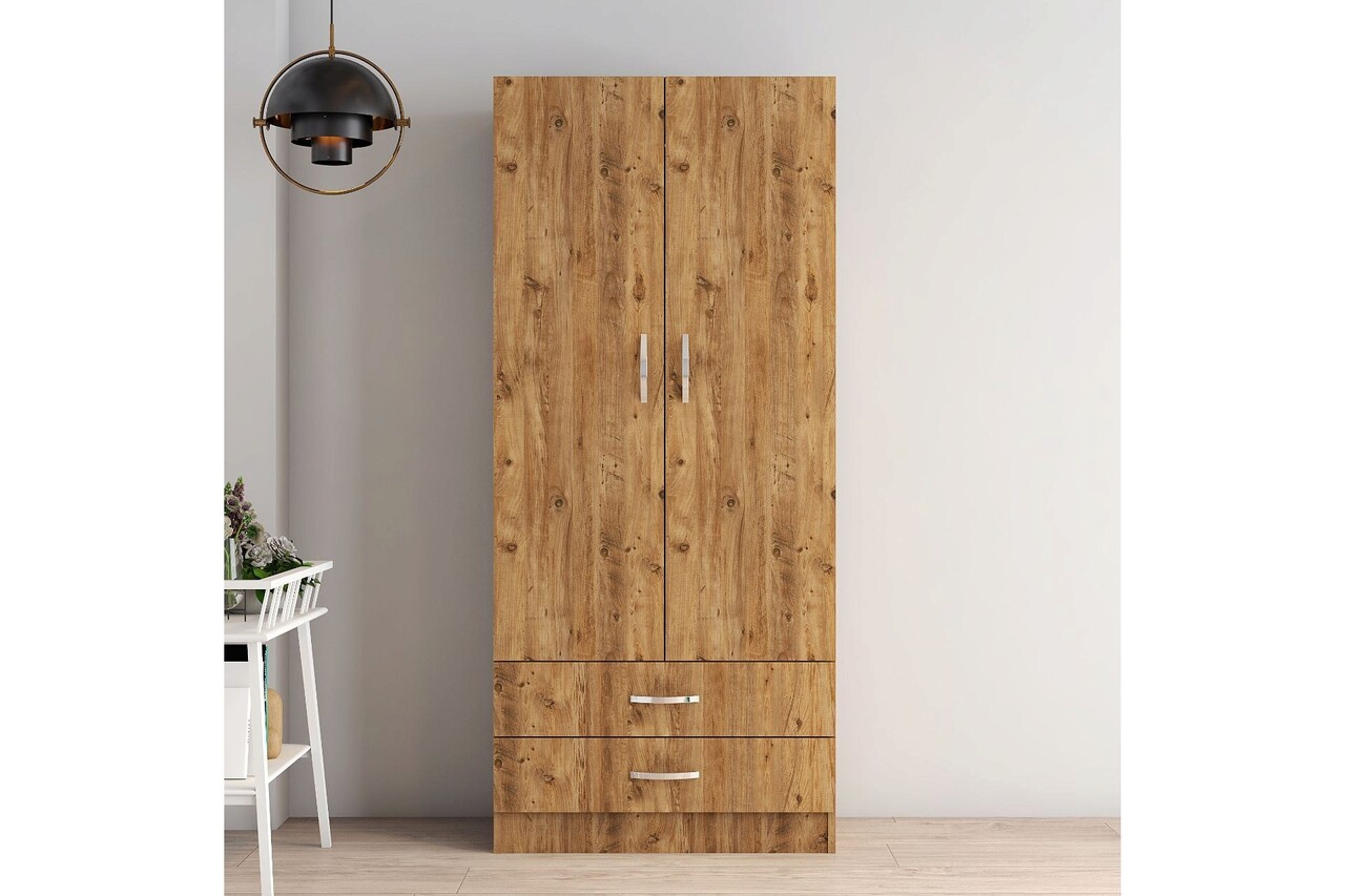 Dulap pentru haine, Tanmob, GRD0402, 80x181.8x46.5 cm, PAL , Maro ...