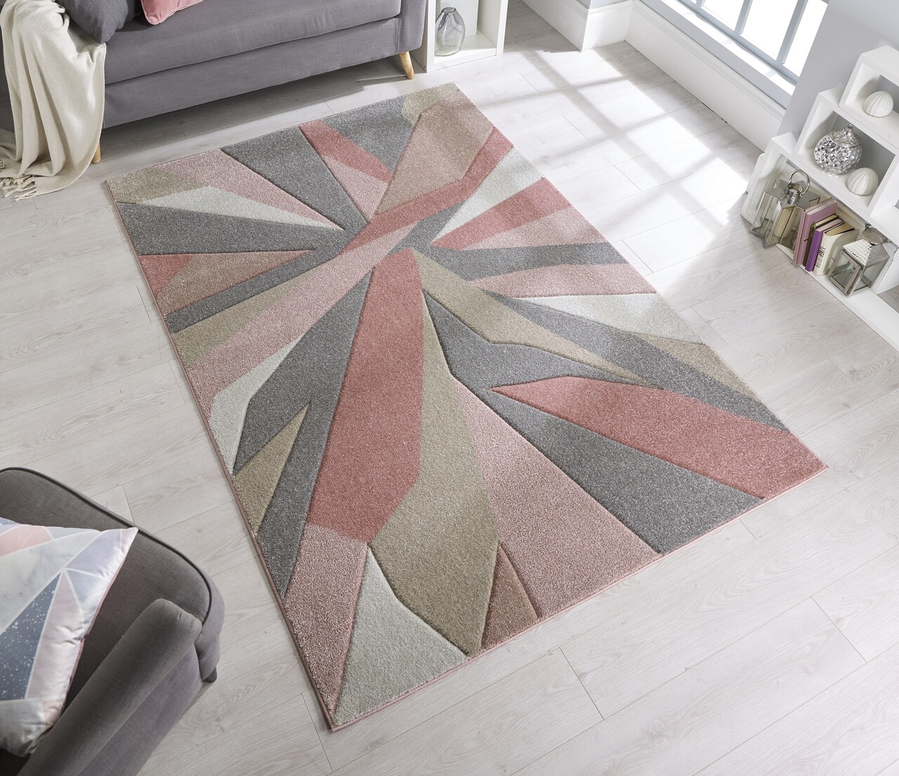 Covor Shatterdusk Pink, Flair Rugs, 120 x 170 cm, polipropilena ...