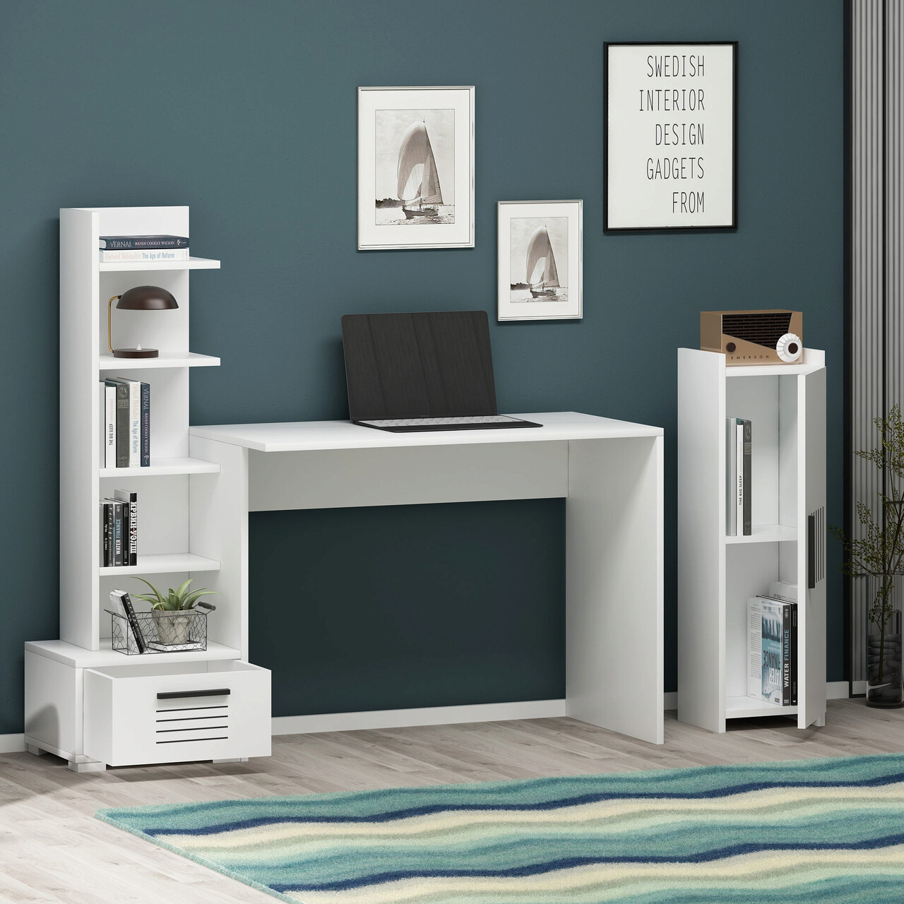 Birou, Olivia, Dawn, 120x72x60 cm, PAL, Alb - Mezoni