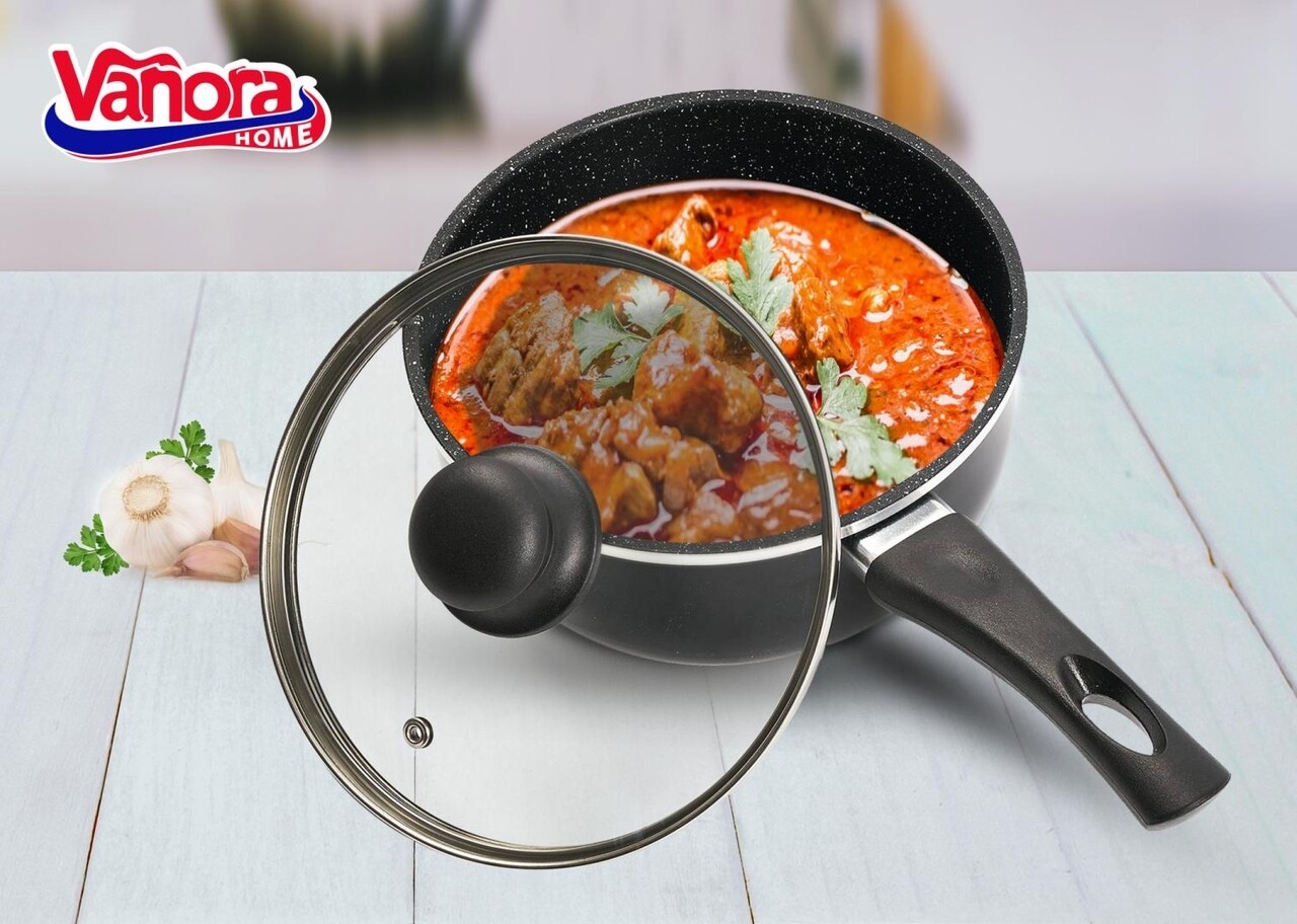 Cratita cu capac Solo, Vanora, 2.4 L, aluminiu, negru - mezoni.ro Cratita cu capac Solo, Vanora, 2.4 L, aluminiu, negru - mezoni.ro