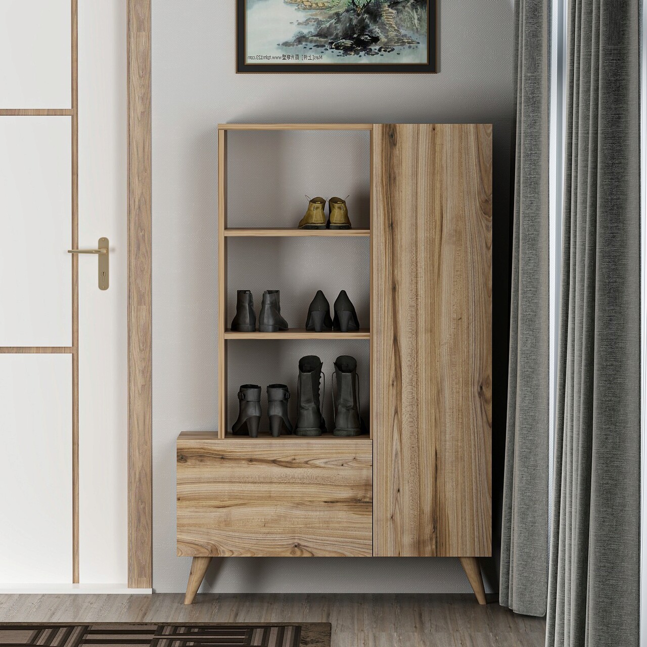 Pantofar, Coraline, Agostina Shoes, 80x121x31.5 cm, Stejar - Mezoni