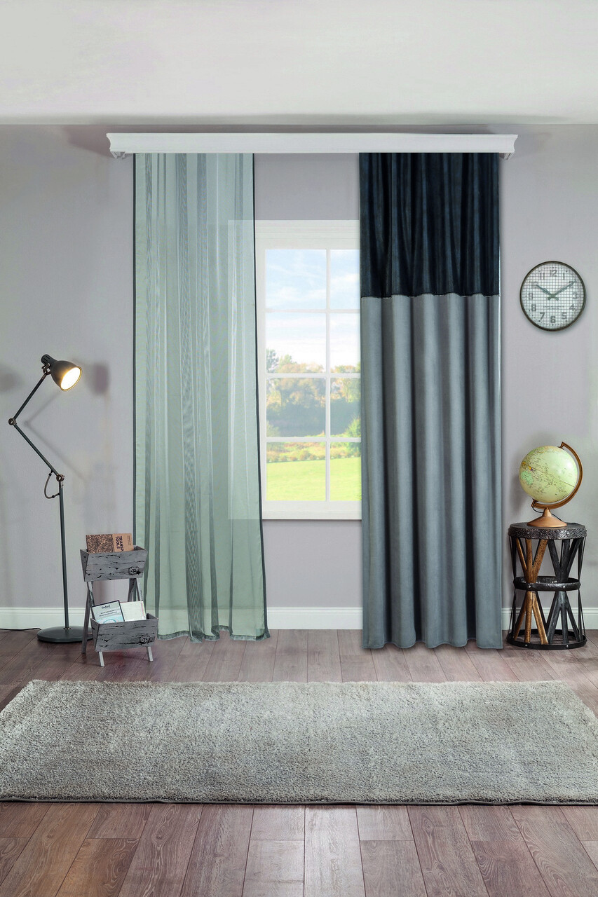 Perdea, Dark Metal Tulle (160x260 Cm), Çilek, Poliester - mezoni.ro