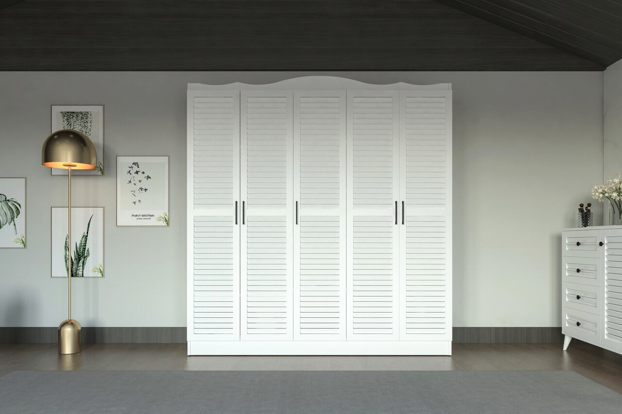 Dulap pentru haine, Glenevis, Nil 805, 175x188x50 cm, Alb - Mezoni