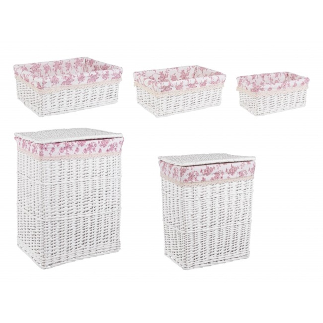 Set 2 cosuri pentru rufe si 3 cosuri pentru depozitare, Cecilia ...