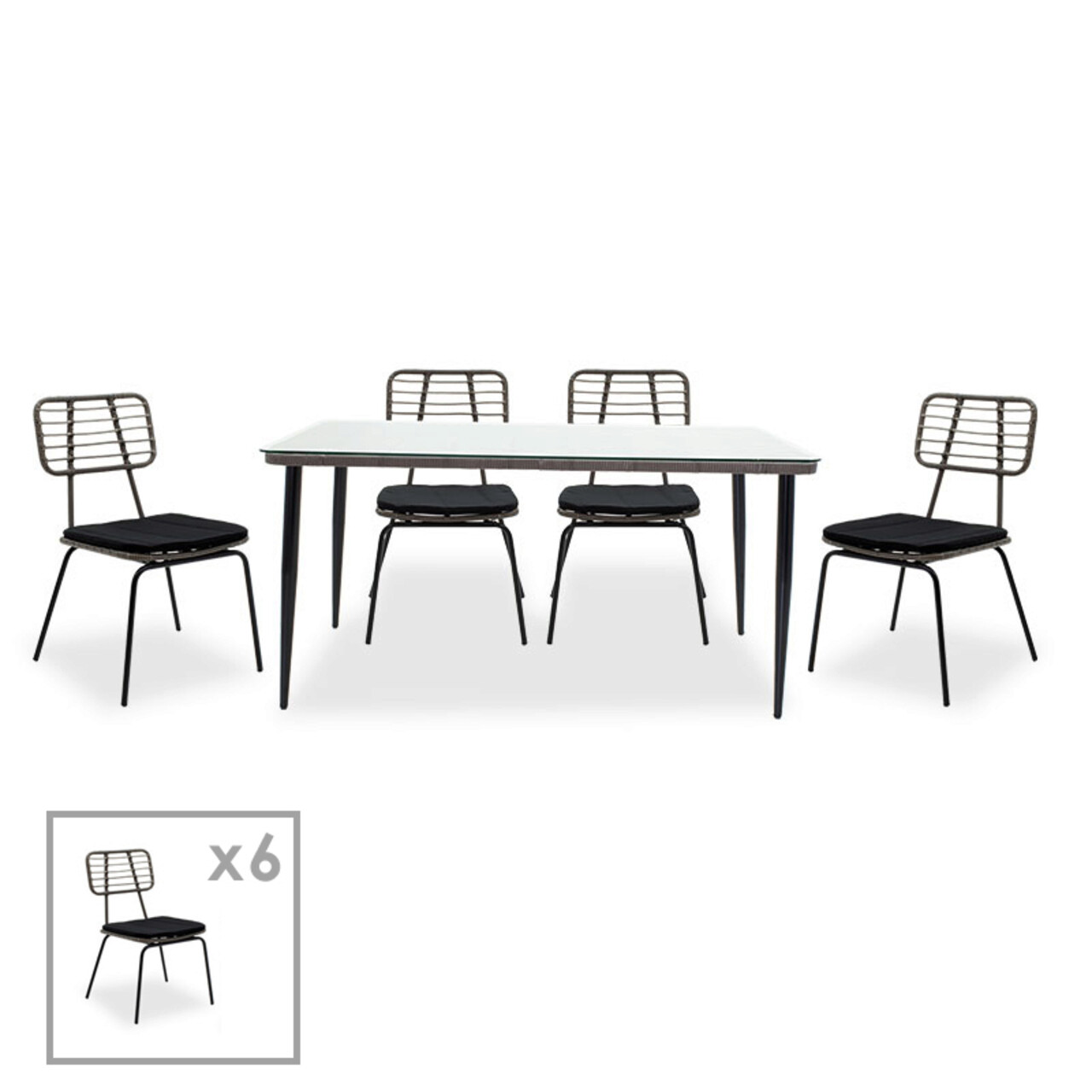 Set mobilier de gradina 7 piese Naoki, Pakoworld, masa si 6 scaune ...