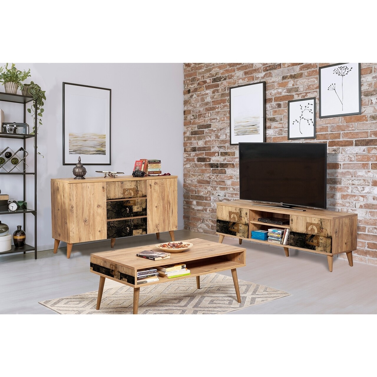 Set mobilier living 3 piese, comoda, comoda tv si masuta, Motto 764 ...