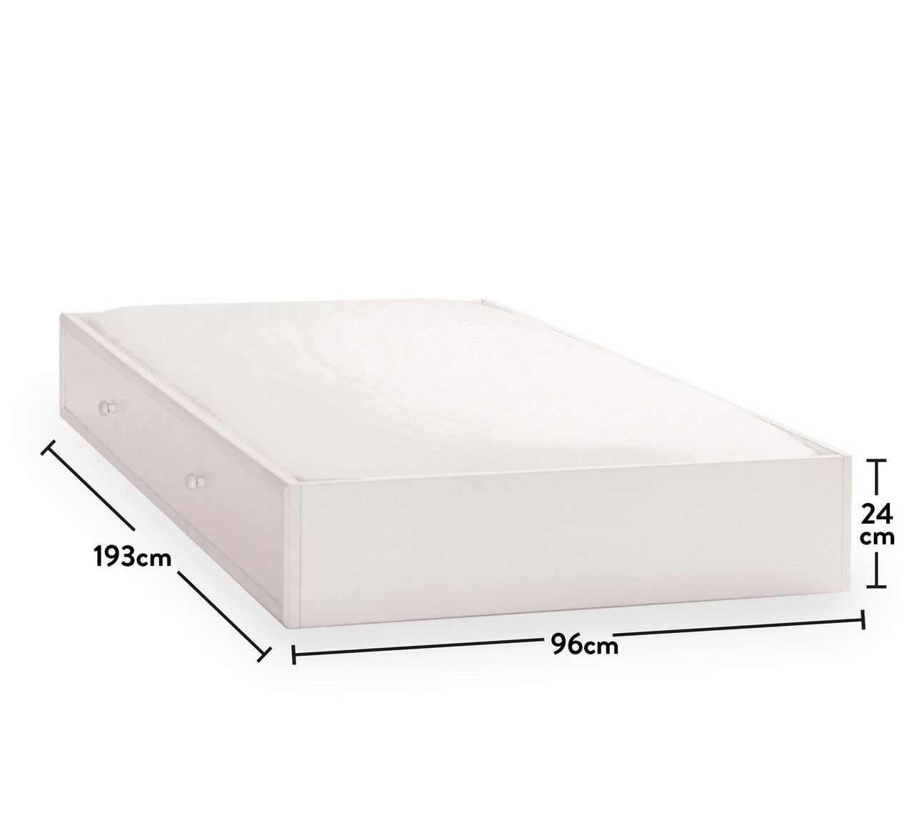 Pat extensibil, Çilek, Romantic Pull-Out Bed (90X190), 96x24x193 cm ...