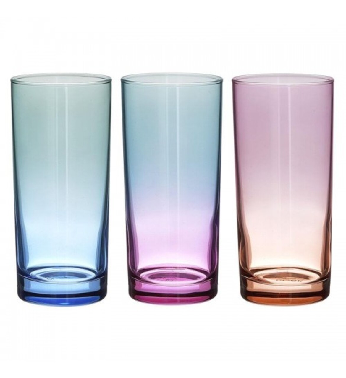 Set 6 pahare de apa Degrade colors, InArt, 380 ml, sticla, multicolor ...