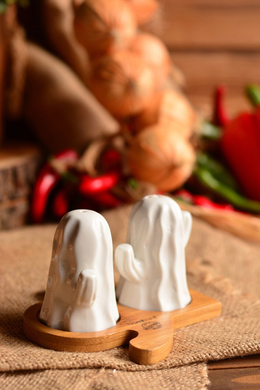 Set solnita si pipernita, Mbambu, 126MBM1108, Raft din bambus, Nuc/Alb ...