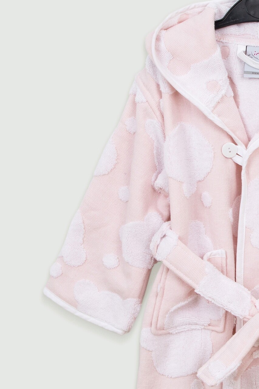 Halat de baie pentru copii, Irya Home, Bear, Bumbac, Roz pudra - Mezoni