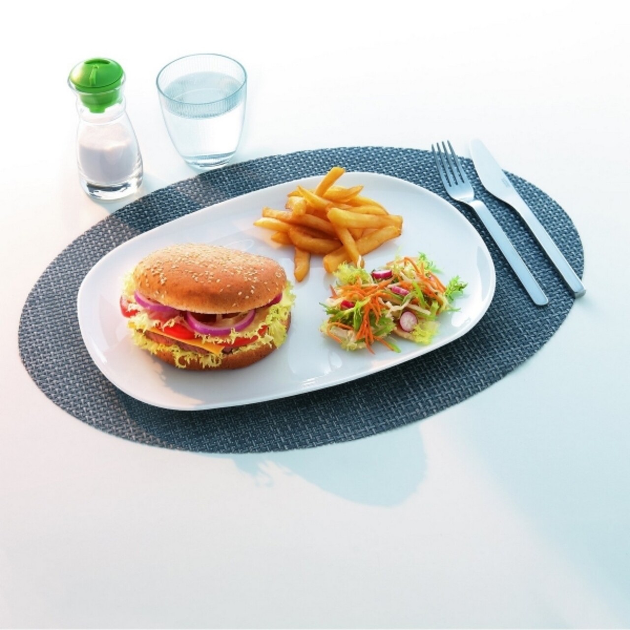 Platou servire, Luminarc, Sweet Line, 24 x 35 cm, sticla, alb - Mezoni