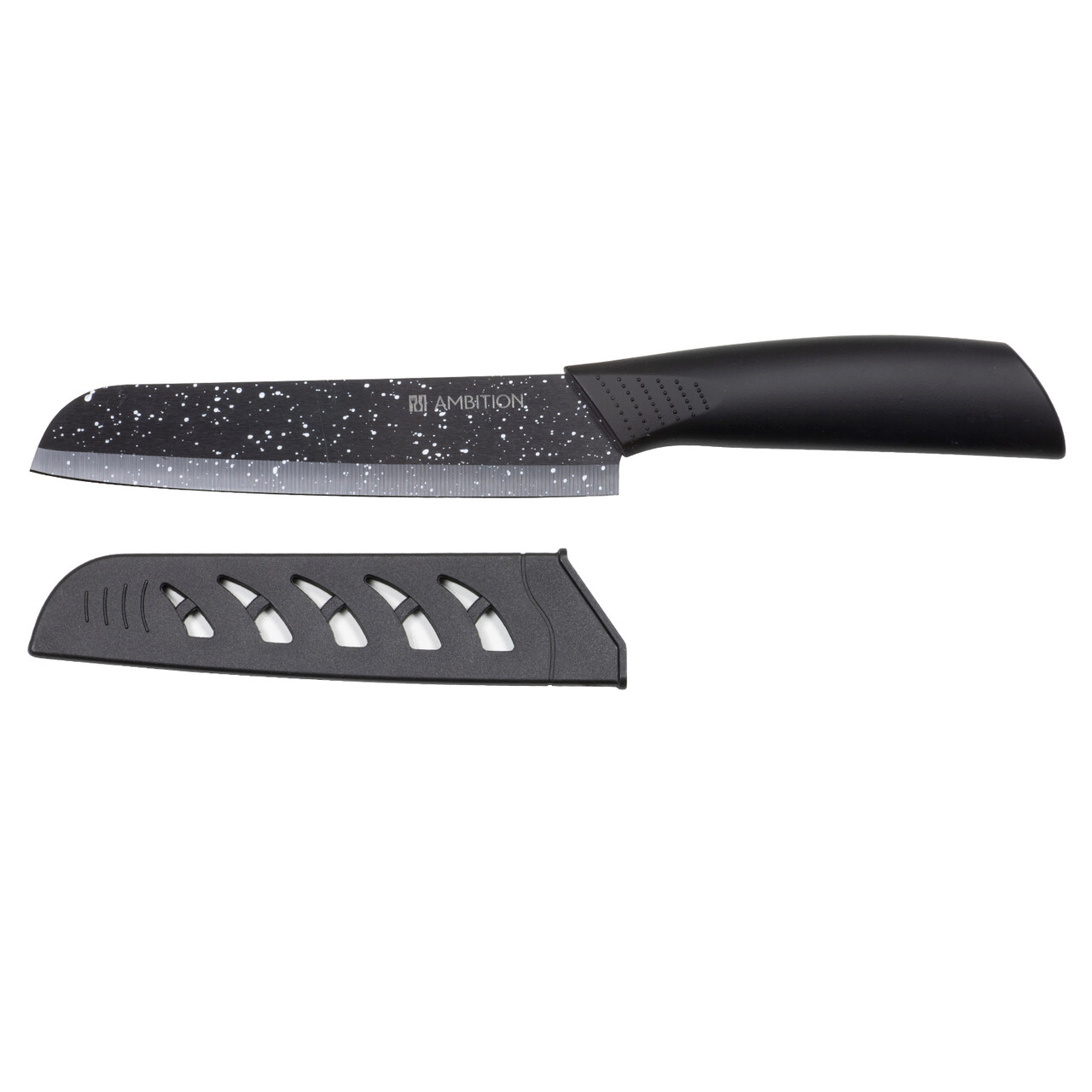 Cutit santoku Skiv, Ambition, 15 cm, ceramica/plastic, negru - mezoni.ro