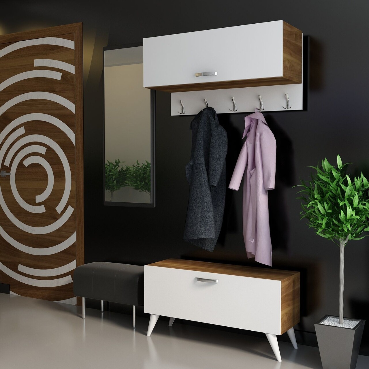 Cuier ORLANDO, Gauge Concept, PAL, alb/aluna - Mezoni