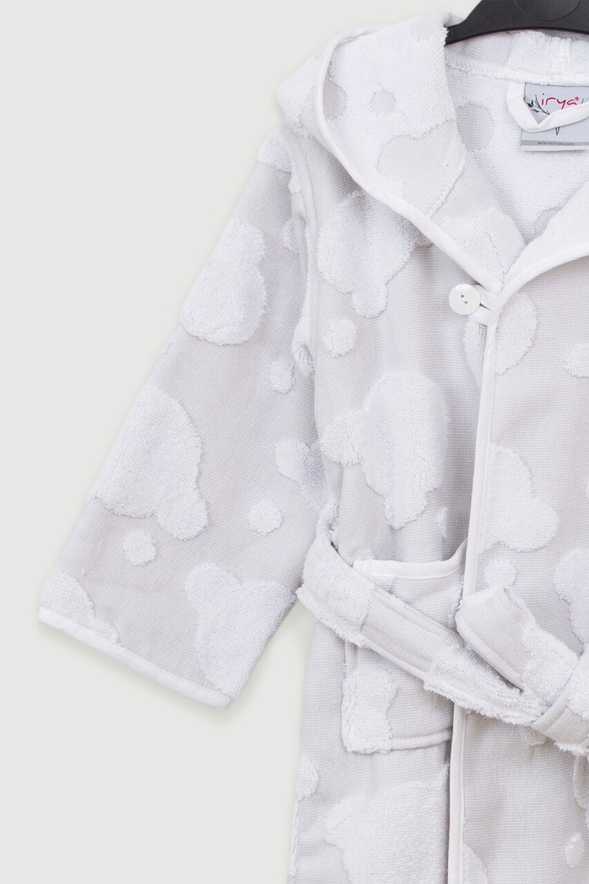 Halat de baie pentru copii, Irya Home, Bear, Bumbac, Gri - mezoni.ro