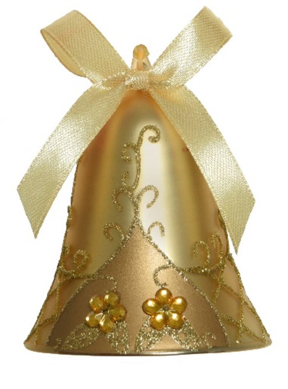 Glob Bell w diamonds, Decoris, 6.5x9 cm, sticla, auriu - mezoni.ro