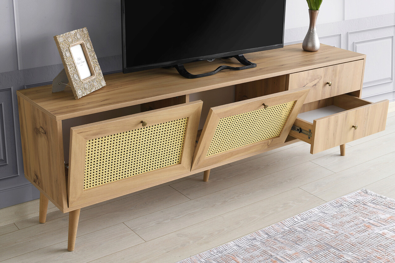 Comoda TV, Kalune Design, Patara 180, 180x60x40 cm, Stejar - mezoni.ro