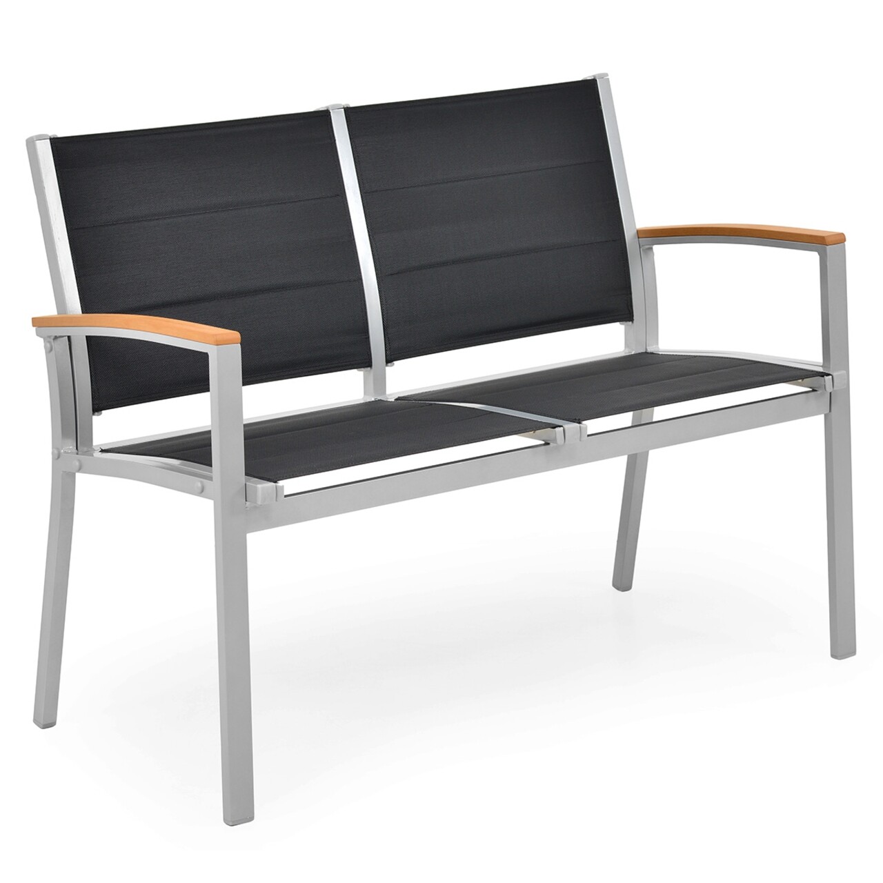 Bancheta pentru exterior, Florentino, 114 x 61 x 87 cm, gri/negru - Mezoni