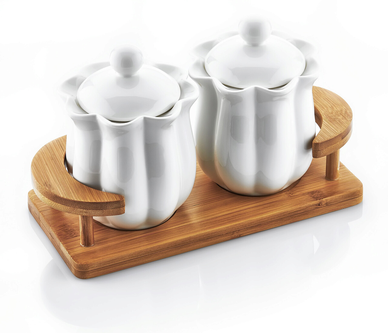 Set recipiente pentru condimente, Noble Life, 721NBL1012, Portelan, Alb ...