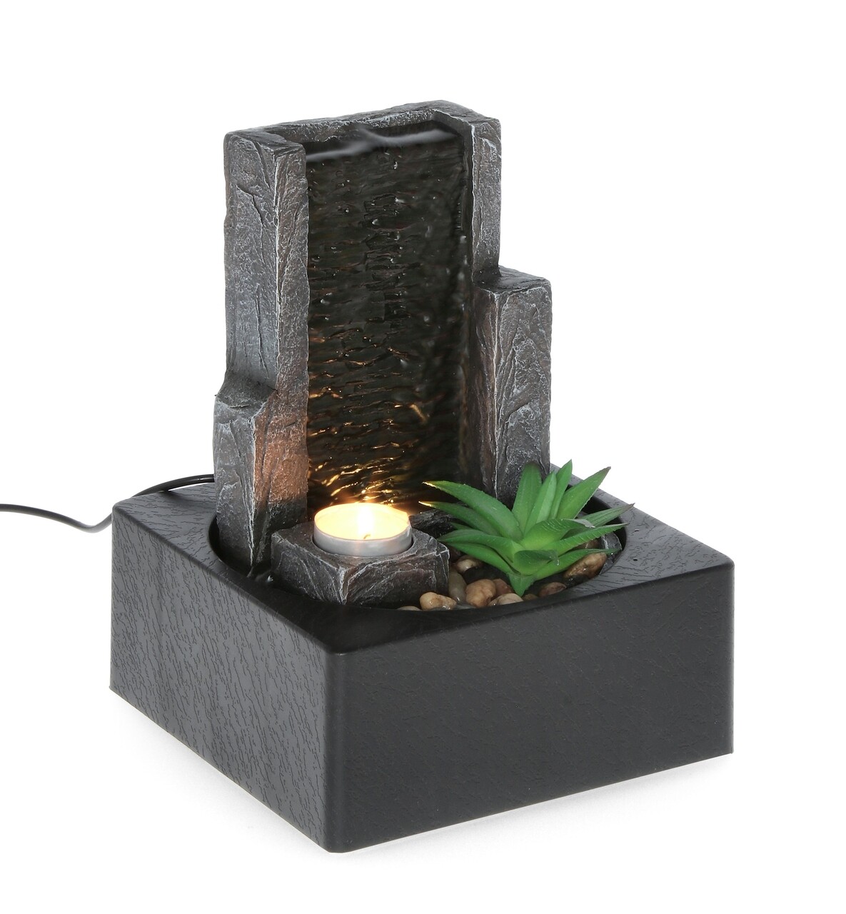 Fantana de interior cu iluminare LED Quiet 646, Bizzotto, 18 x 18 x 24 ...