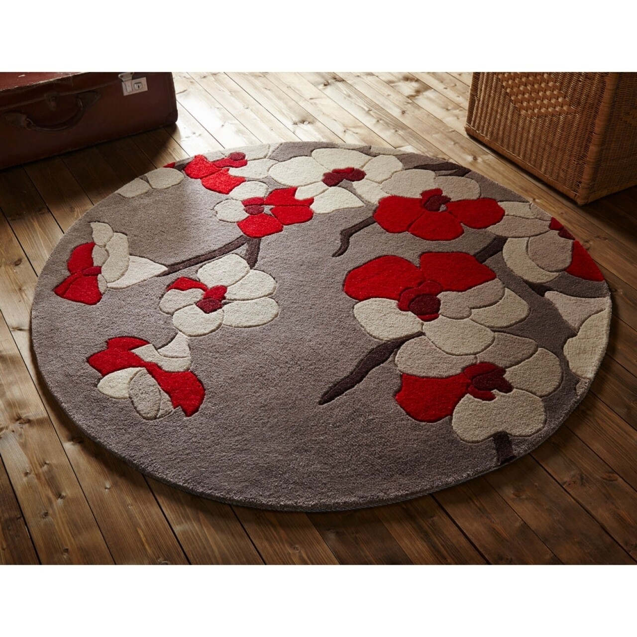Covor Infinite Blossom Red, Flair Rugs, 135 cm, 100% poliester, rosu ...