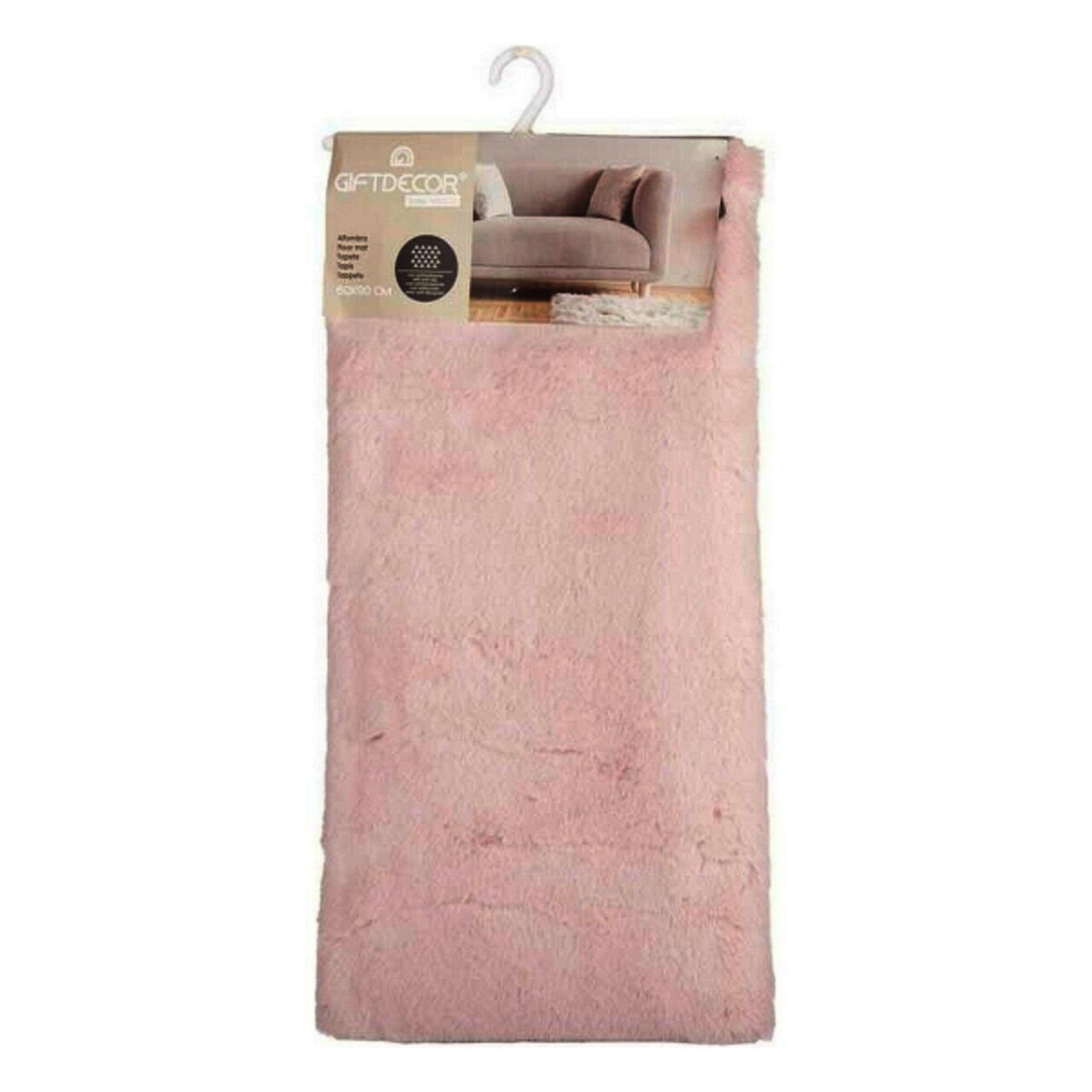 Covor Avery, Gift Decor, 60 x 90 cm, poliester, roz - mezoni.ro