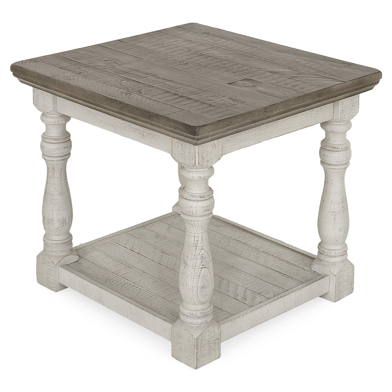 Masuta colt, Havalance, L.66 l.61 H.61, lemn de pin/pal, alb antichizat ...