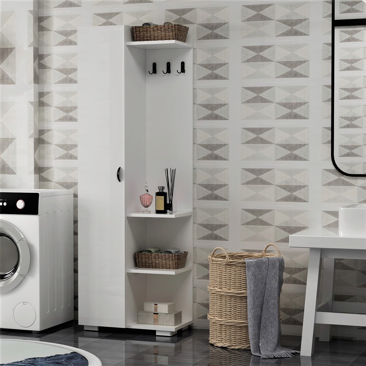 Dulap multifunctional, Olivia, Flexi, PAL, Alb - Mezoni