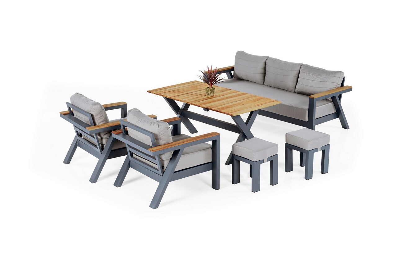 Set mobilier de gradina, Divona, Daisy Set, Antracit - mezoni.ro