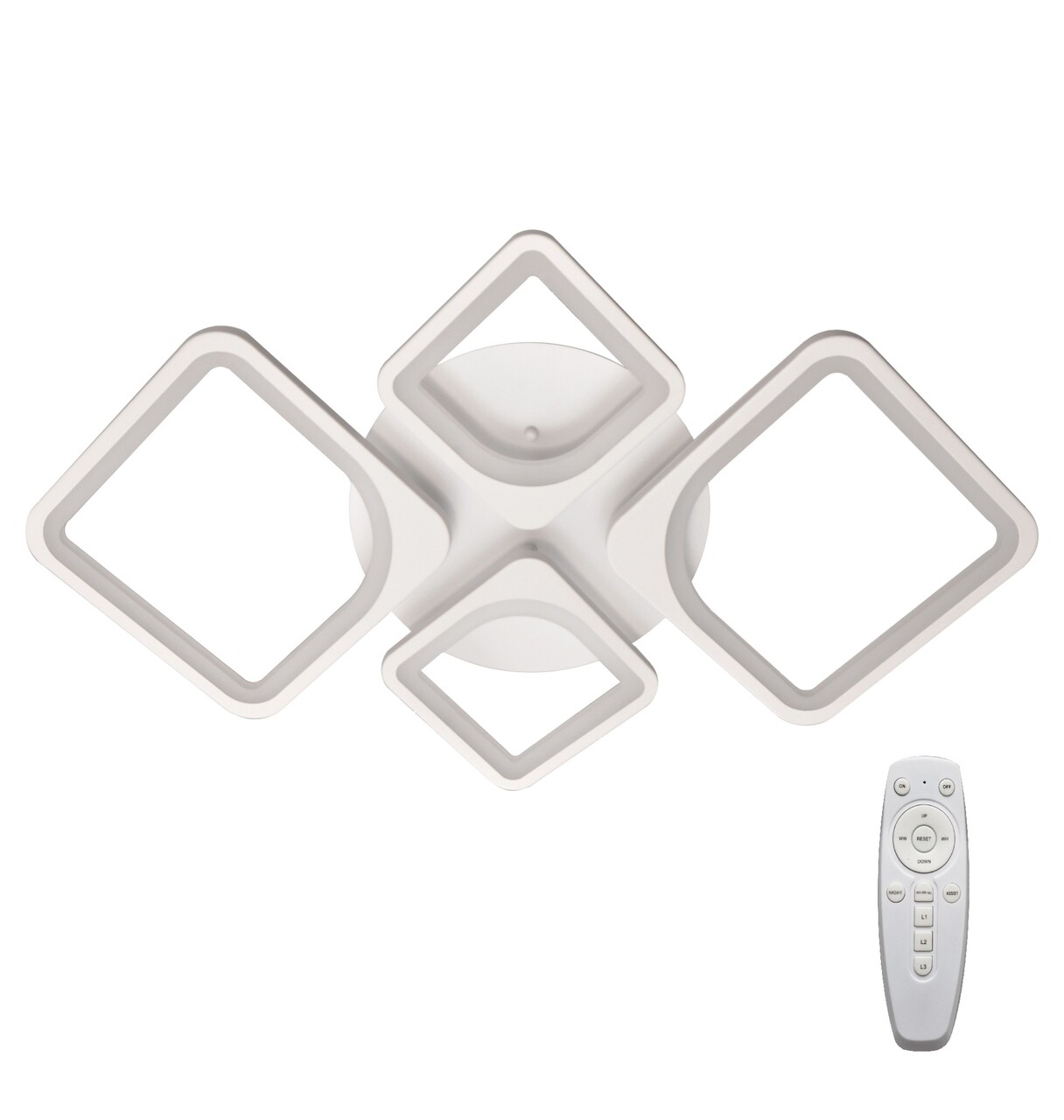 Plafoniera cu telecomanda Venice, Helam, 78 x 48 cm, 2 x LED, 48W, alb ...