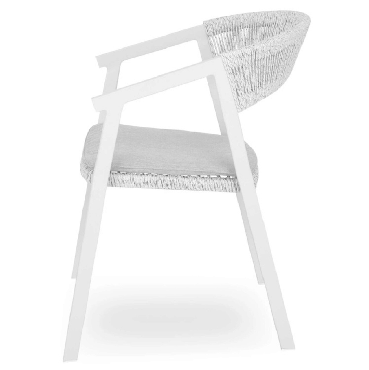 Scaun pentru gradina Panza, 62.5x57x80 cm, aluminiu, alb/gri - Mezoni