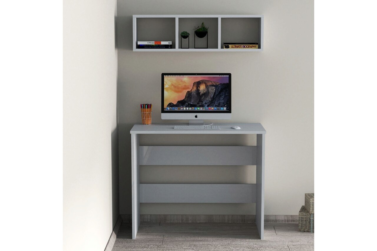 Set birou si raft de perete, Tanmob, CLM0201, PAL , Alb - Mezoni