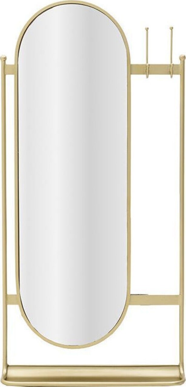 Cuier cu oglinda InArt, 52x12x106 cm, metal/sticla, auriu - mezoni.ro