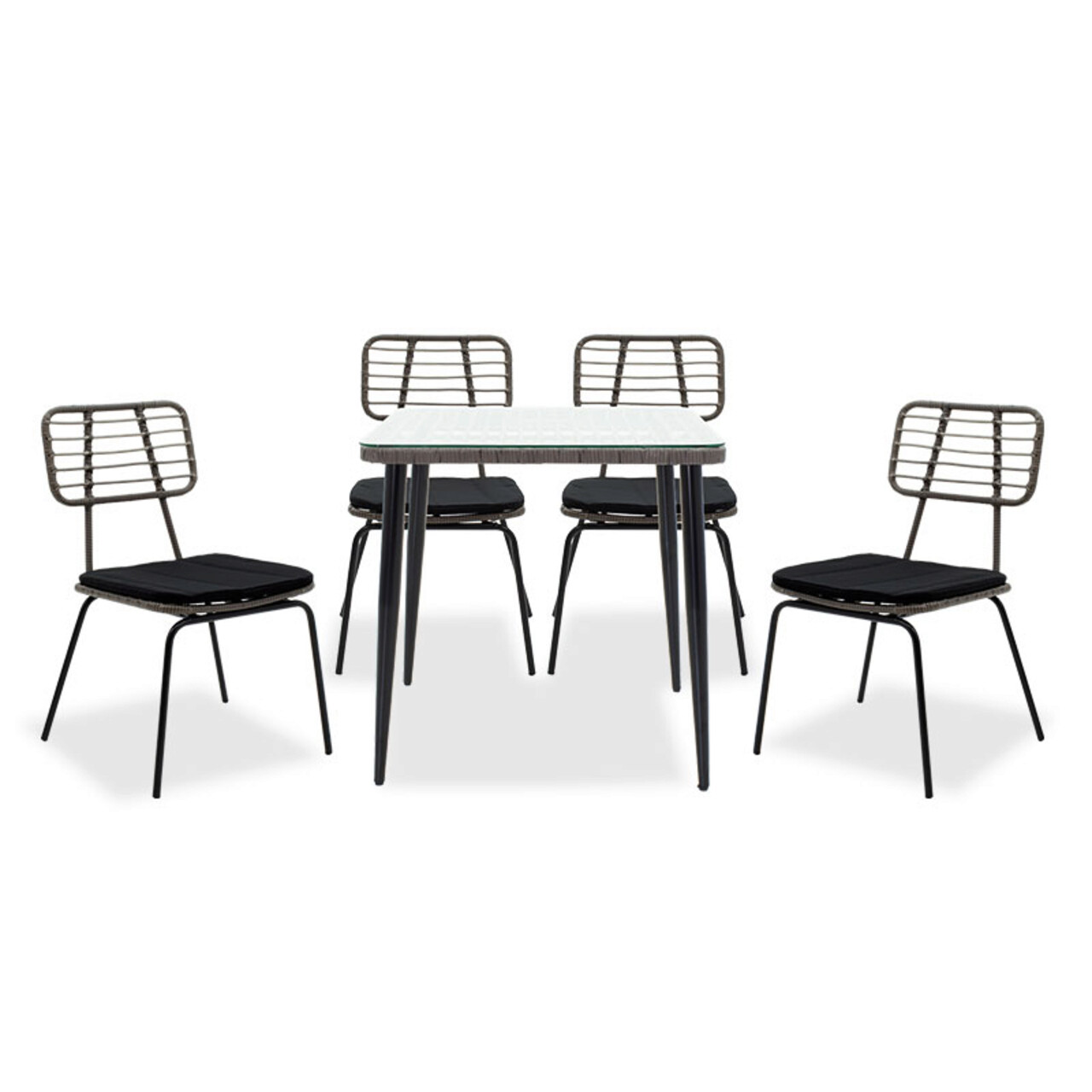 Set mobilier de gradina 5 piese Naoki, Pakoworld, masa si 4 scaune ...