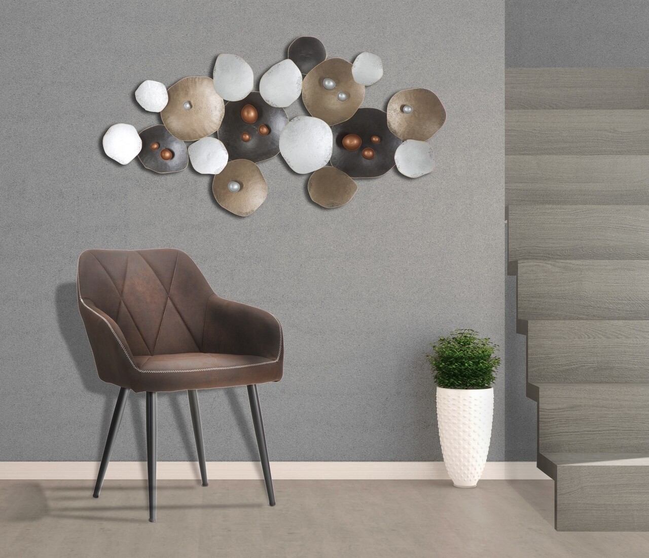 Decoratiune de perete Panel Cup, Mauro Ferretti, 134.5x7.5x74 cm, fier ...