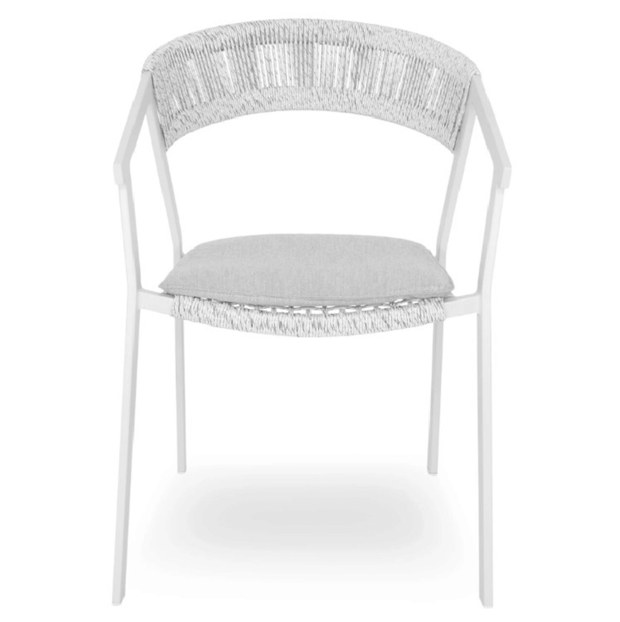 Scaun pentru gradina Panza, 62.5x57x80 cm, aluminiu, alb/gri - Mezoni