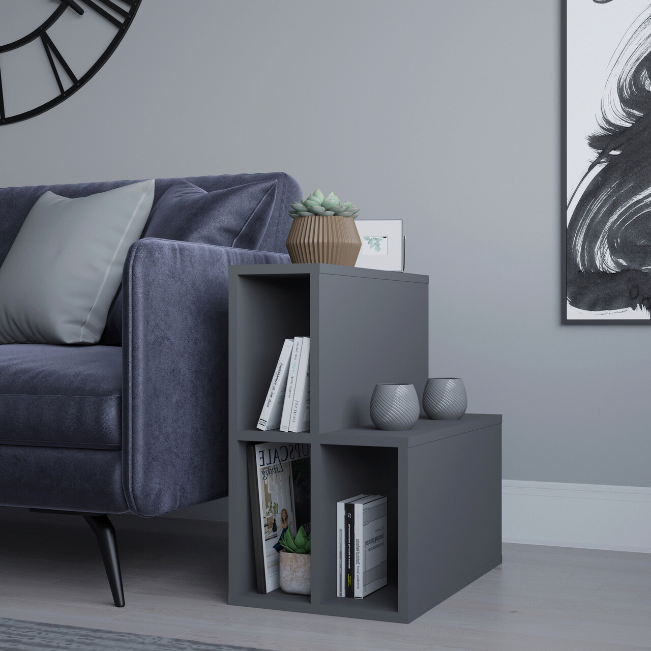 Masuta, Colman, Lemont, 59.6x35.6x63.2 cm, Antracit - Mezoni