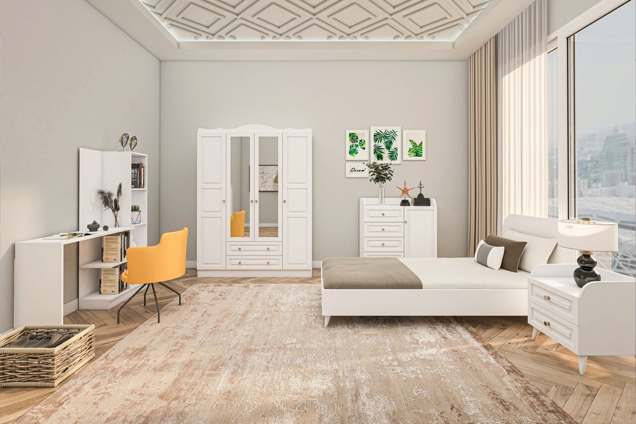 Set dormitor pentru copii, Glenevis, Tango 610, Alb - mezoni.ro