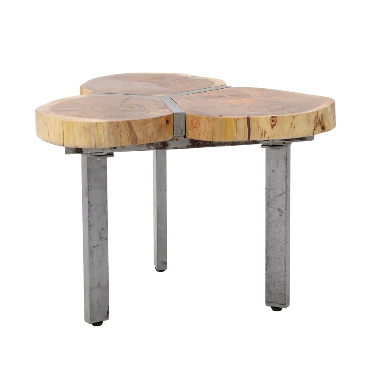 Masuta de cafea InArt, 55x45 cm, metal/lemn, maro - mezoni.ro