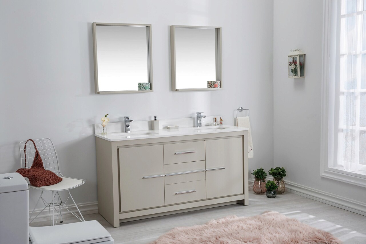 Set mobilier de baie (3 piese), Jussara, Superior 60, Bej - Mezoni