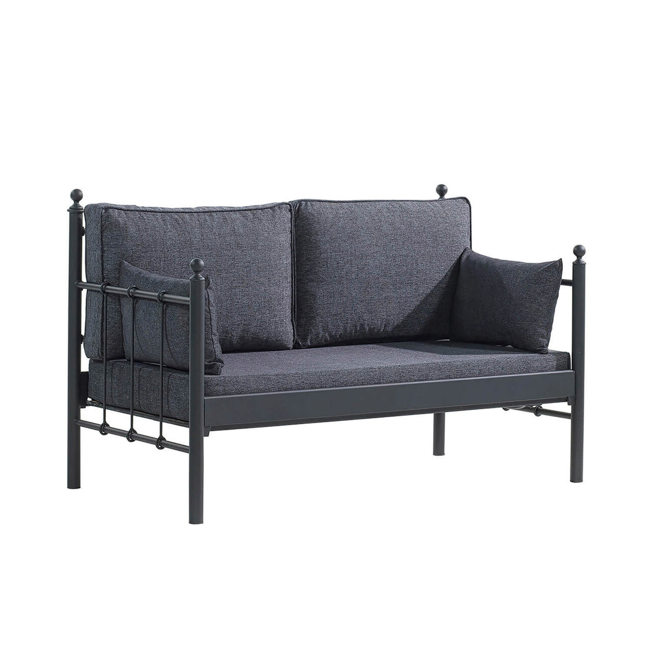 Canapea de gradina cu 2 locuri, Heaven, Lalas, 150x92x76 cm, Negru ...