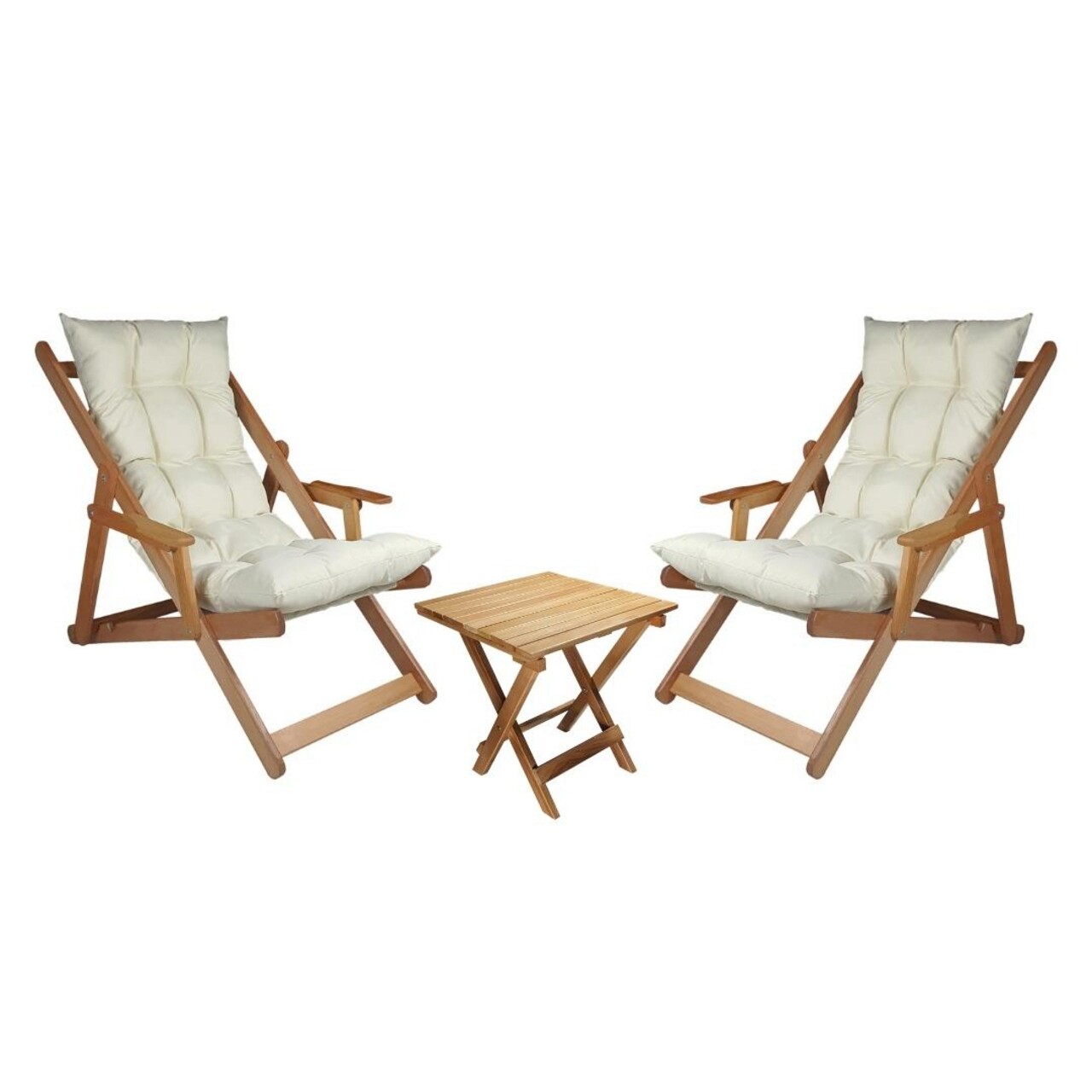 Set 2 sezlonguri cu masuta, My Interior, Costa, 90 x 71 x 80 cm, lemn ...